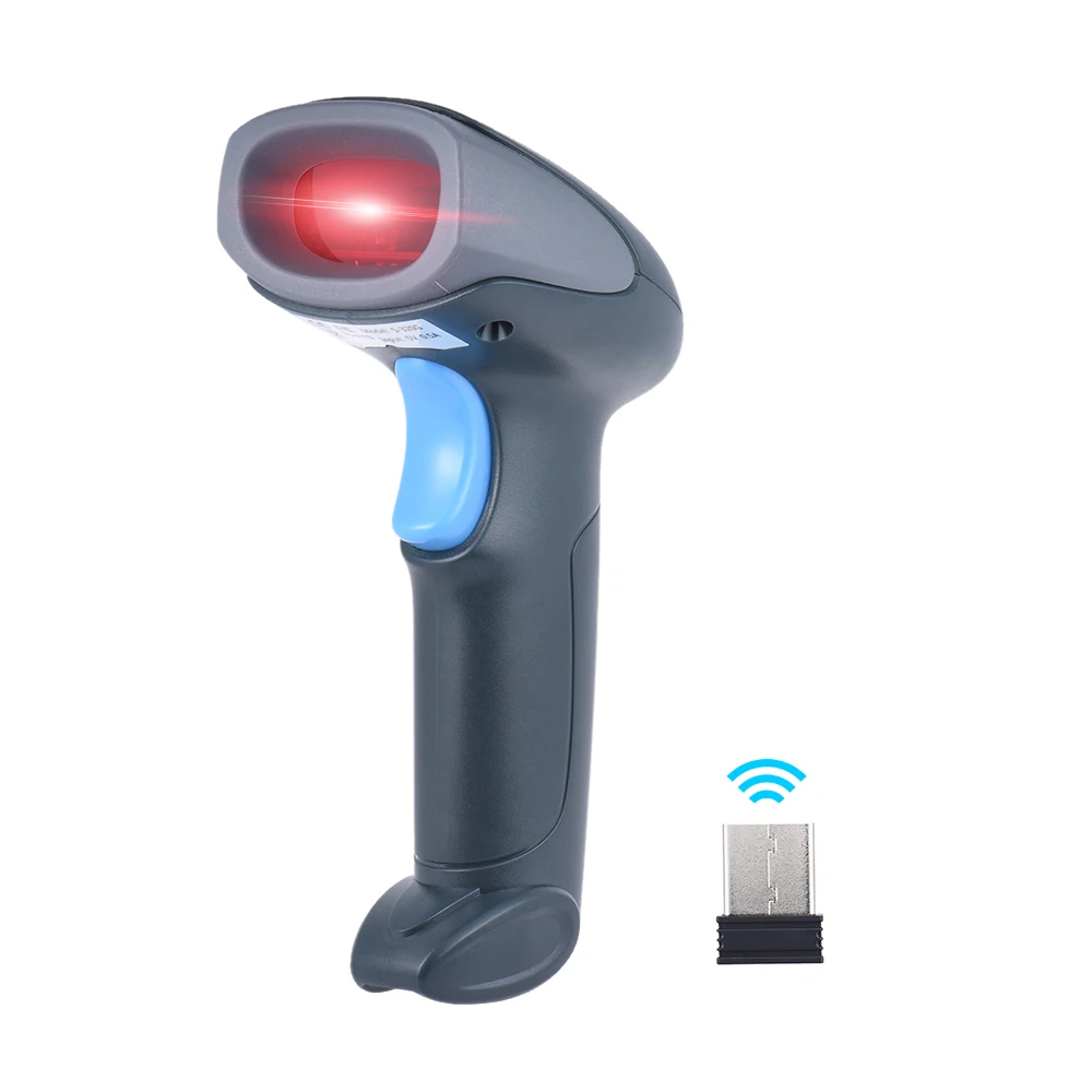 2.4G Handheld LED 1D Wireless/ Wired Barcode Scanner Portable Bar Code ...