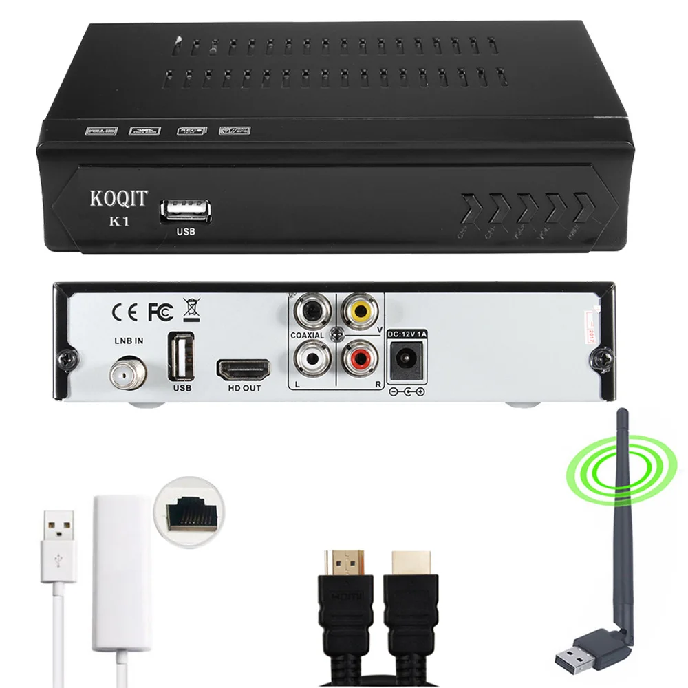 Discount This Month Koqit Mini Size DVB-S2 HD Receptor Digital Satellite Receiver IPTV m3u Combo ...