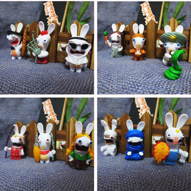 12pcs/Lot Rayman Raving Rabbids Rabbit Mini Figures Toy Model PVC Crazy ...