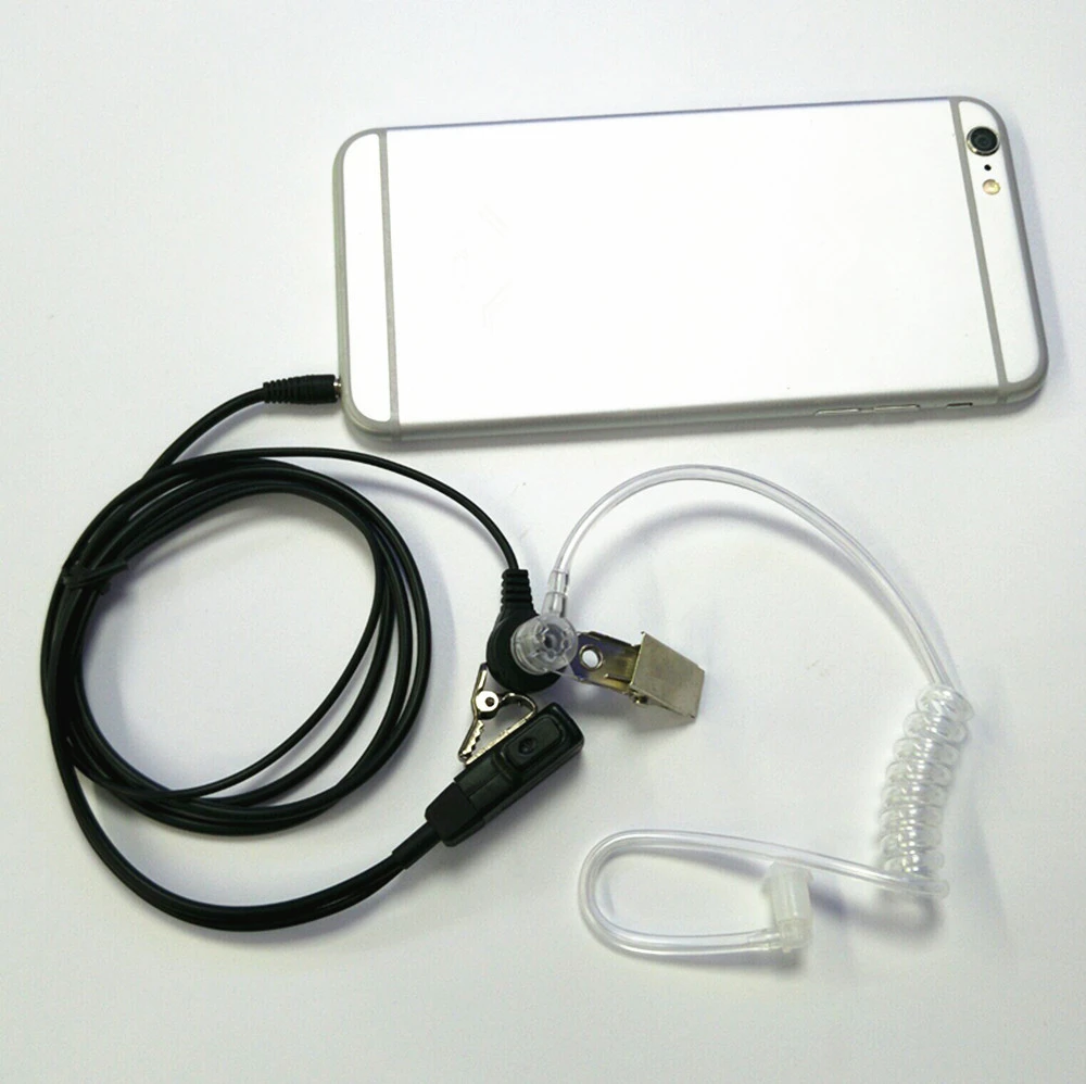 Police Acoustic Air Tube Earphone with PTT for iphone xiaomi HUAWEI ...