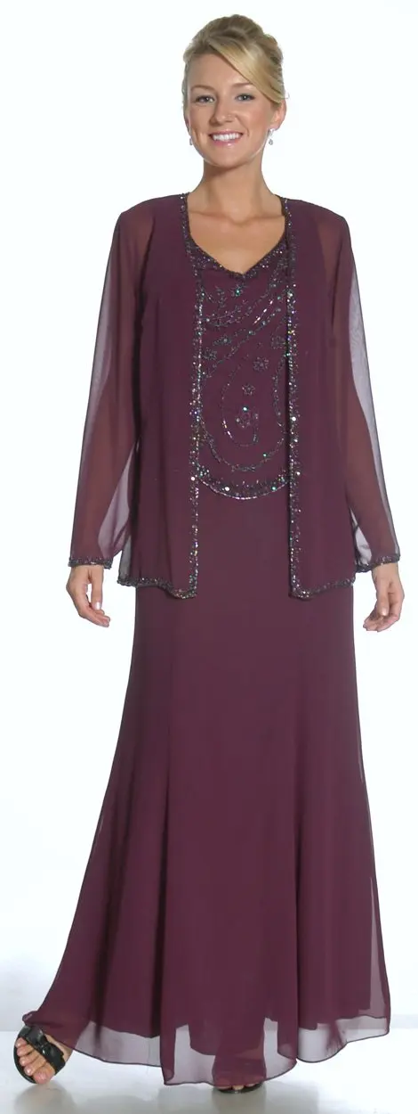 Designer Purple Chiffon A line Beading Mother of the Bride Dresses With ...