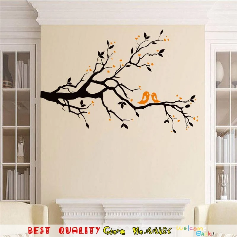 Black Tree Branch Blossom Wall Stickers Living Room Decor Pvc Diy Home ...