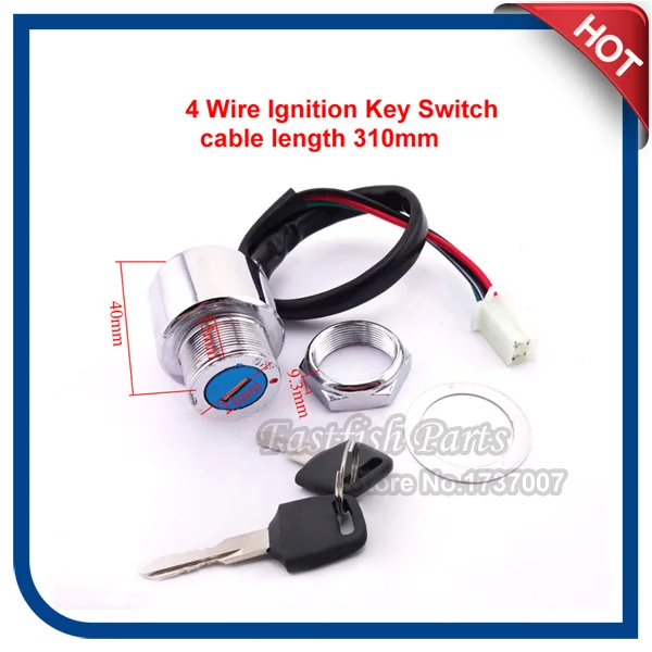 4 Wire Ignition Key Switch For Atv Quad 4 Wheeler Go Kart Taotao Kazuma ...