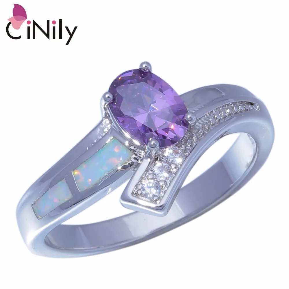 Cinily criado opala de fogo branca zircônia cúbica banhada a prata ...