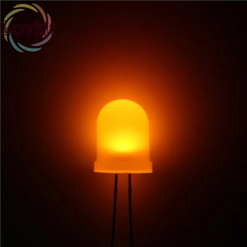 20pcs 10mm Diffused Orange Leds 10mm Round Top Ultra Bright Emitting