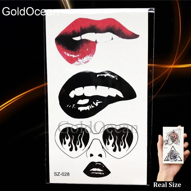 Solar System Lip Tattoo