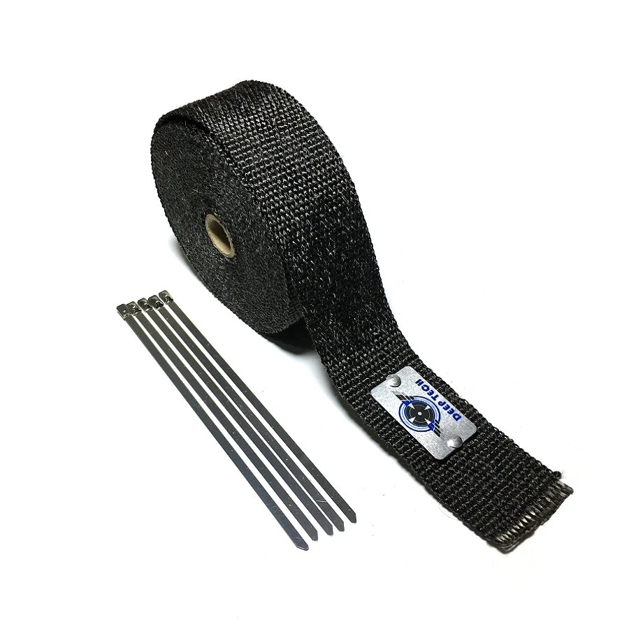 2" x15' Motorcycle Exhaust Muffler Pipe Header Heat Resistant Black ...