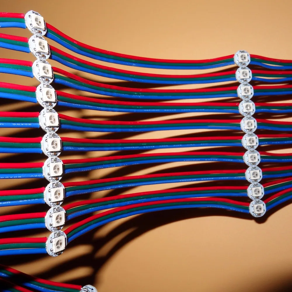 10cm-wire-spacing-100pcs-string-addressable-SK6812-RGB-led-with ...