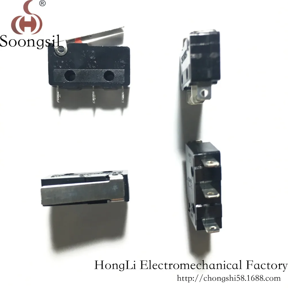 10PCS 3 pins Micro Touch Switches NO+NC 3a/5a 125VAC 250VAC Mini limit ...