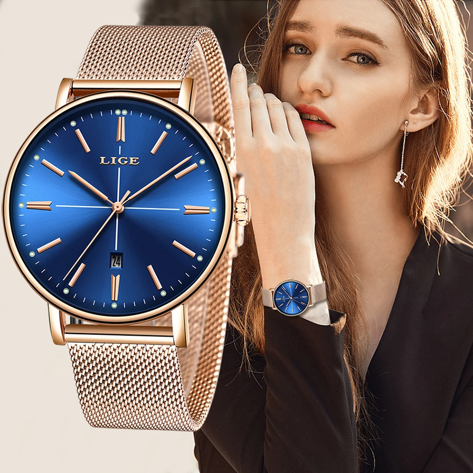 LIGE nuevos relojes para mujer moda 2019 reloj de cuarzo de marca de ...