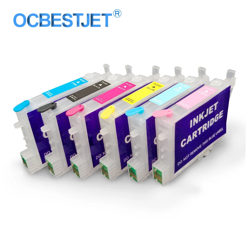 6 색/Set T0491 T0496 리필 잉크 카트리지 (칩 포함) Epson Stylus Photo R210 R230 R310 ...