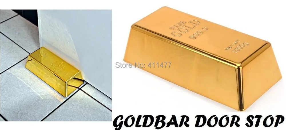 1kg Fake Gold Bullion Bar Golden Brick Door Stopper Stop Novelty ...