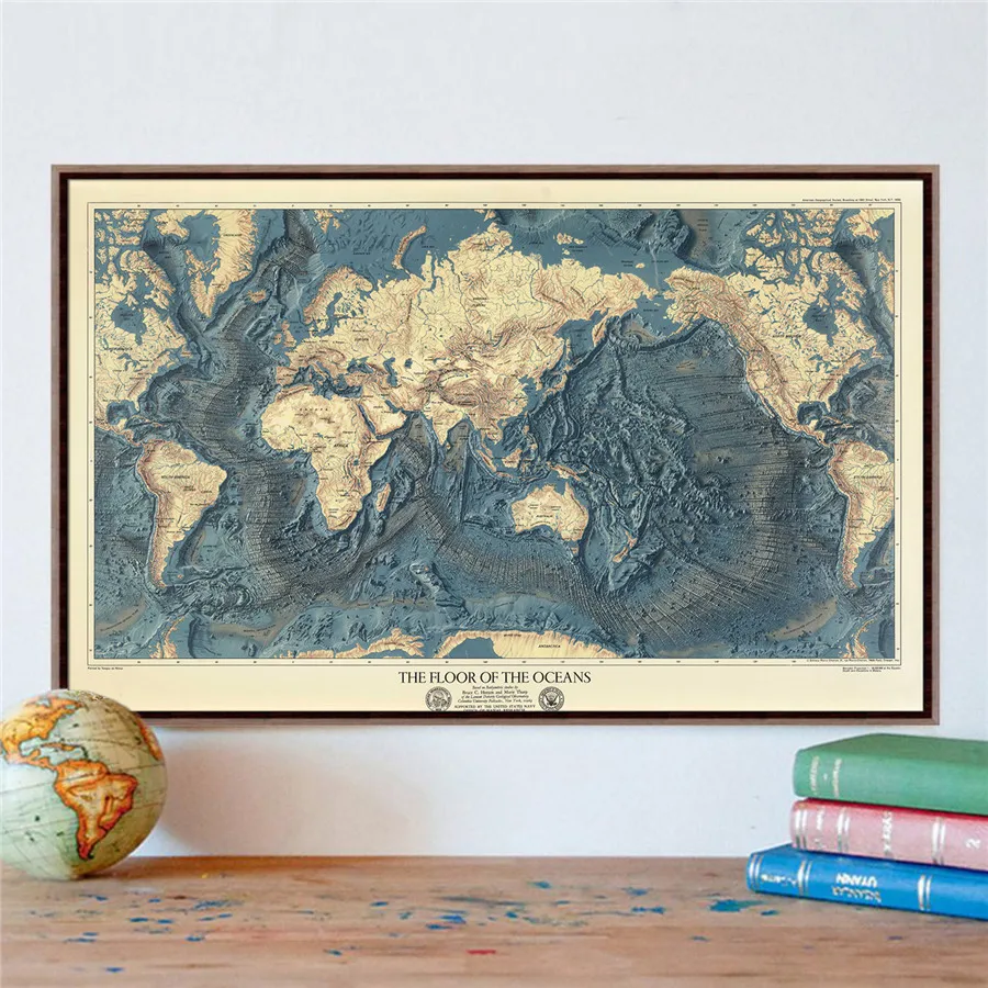 Vintage World Map Geographic Drawing Exquisite Design For Learning ...