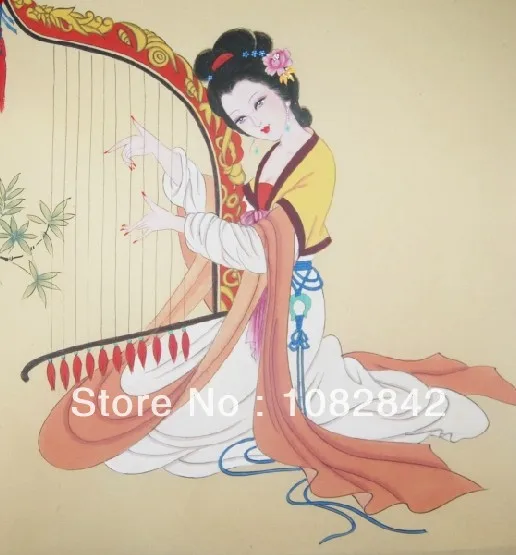 Handpainted chinese ancient beautiful women painting picture for living ...