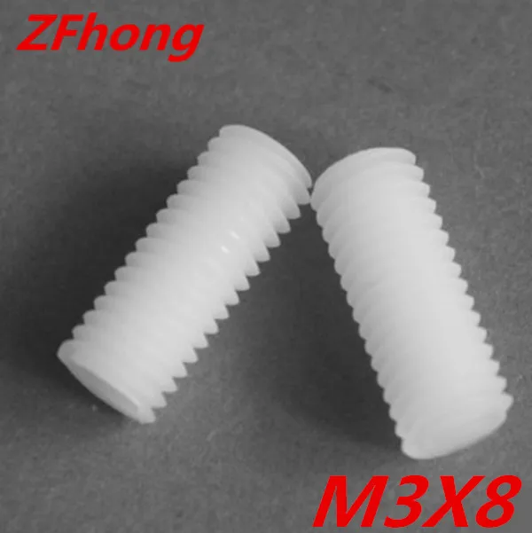 200pcs M3*8 M3 X 8 slotted nylon set screw With Flat Point|set screw|m3 ...
