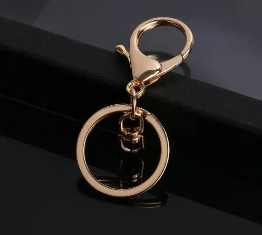 50pcs 30mm Keyring Multiple Colors Key Chains Rings Round Golden Silver ...