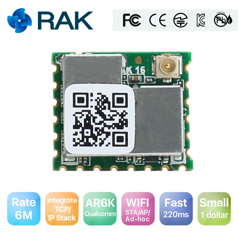 Rak439 High-speed Spi Wifi Module, 6mbps Low Power Consumption, Ti ...