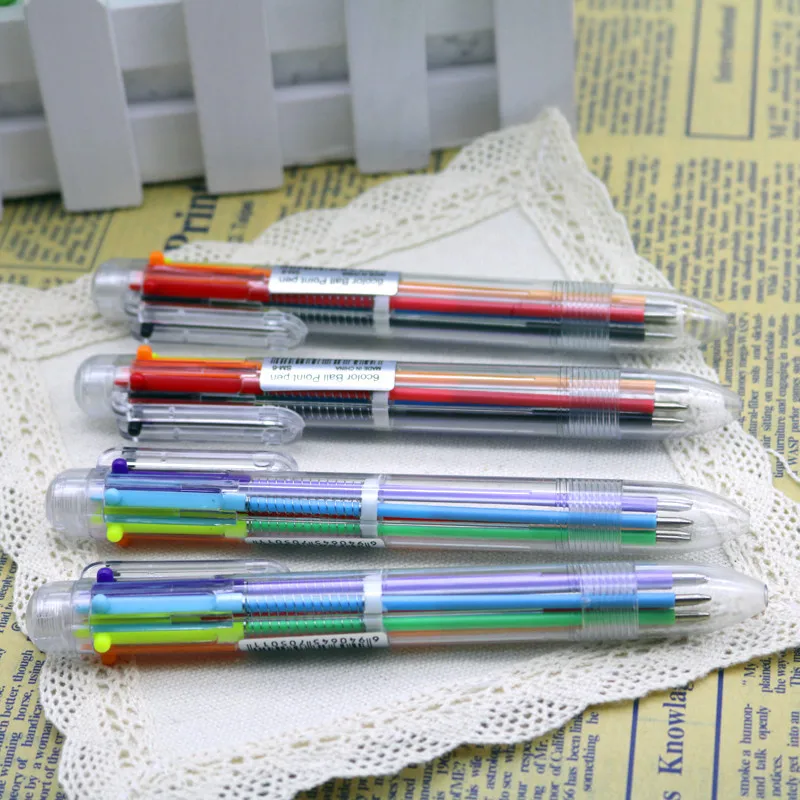 Plastic Pens With Multi Color Models 6 In 1 Multi Colored Ballpoint Pen ...