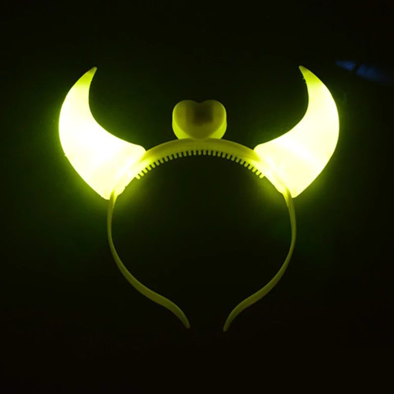 1pc LED Devil Horn Light Up Headband Flashing Horns Headwear for ...