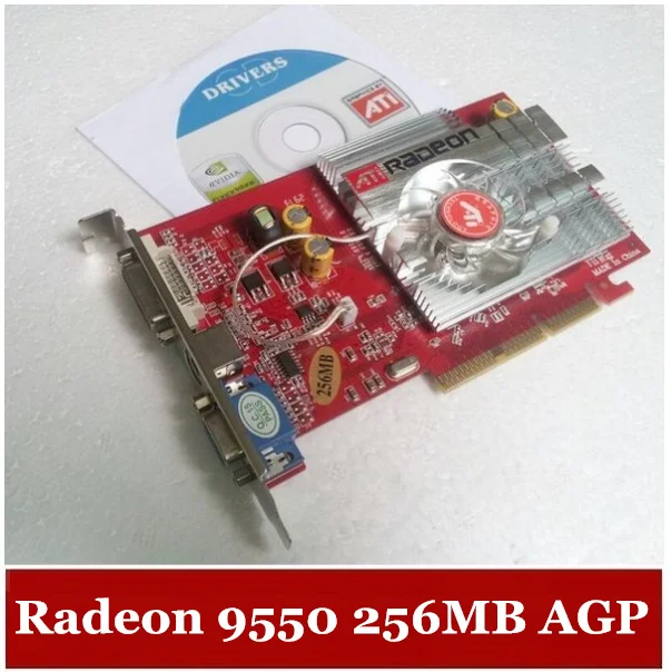 5pcs Free Shipping Ati Radeon 9550 256mb Ddr2 Agp 4x 8x Video Card Form ...