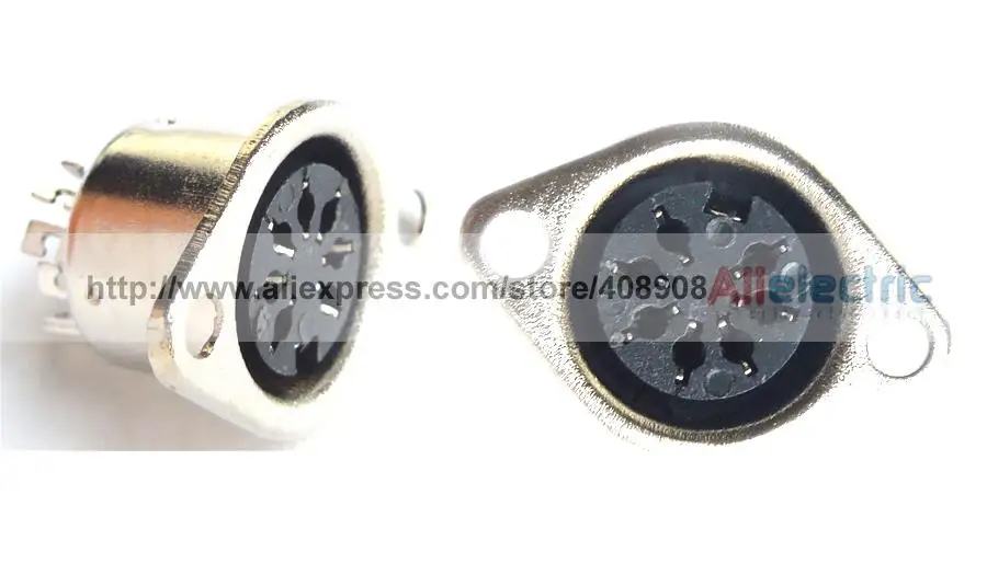 50pcs-Hulled-7-Pin-DIN-Female-Socket-Panel-Mount-Connectors-Soldering ...