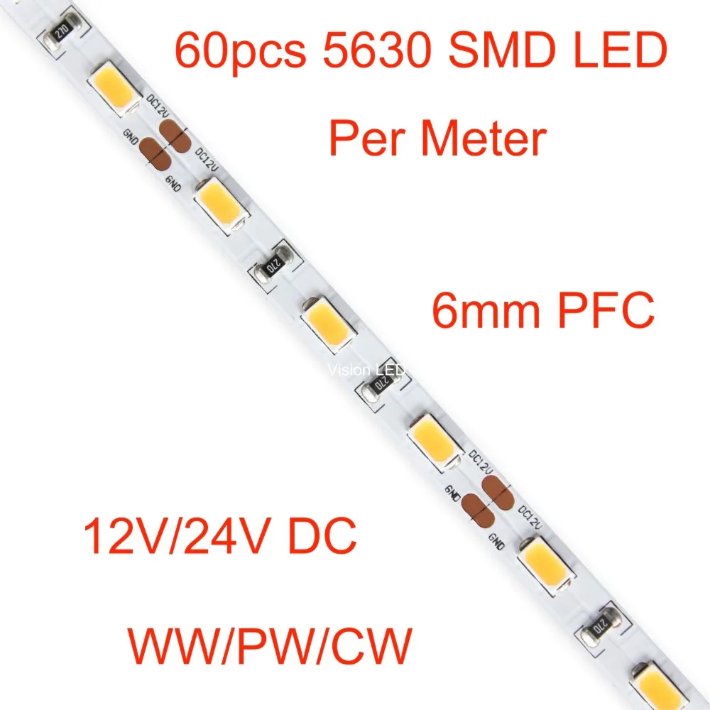 6mm FPC, LED 5630 Flexible strip light, 12V or 24V, 60LEDs per meter, 5meter a roll/ a lot.|led ...