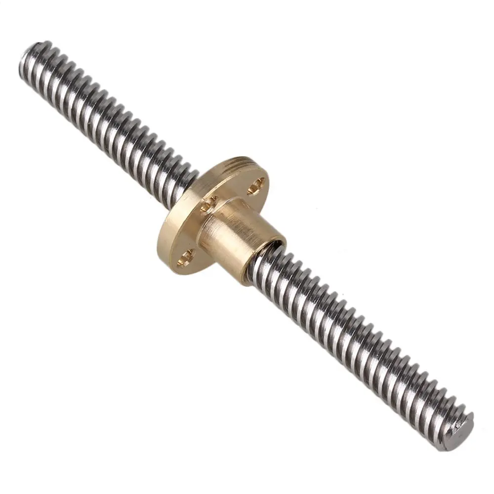 Silver-100mm-Length-8mm-Lead-Screw-Rod-Stainless-Steel-with-Nut-Z-Axis ...