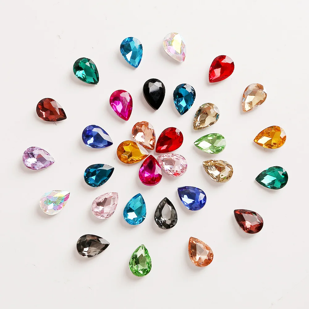 Teardrop Crystals Rhinestones | Rhinestones Drop 30mm Crystal - 7sizes ...
