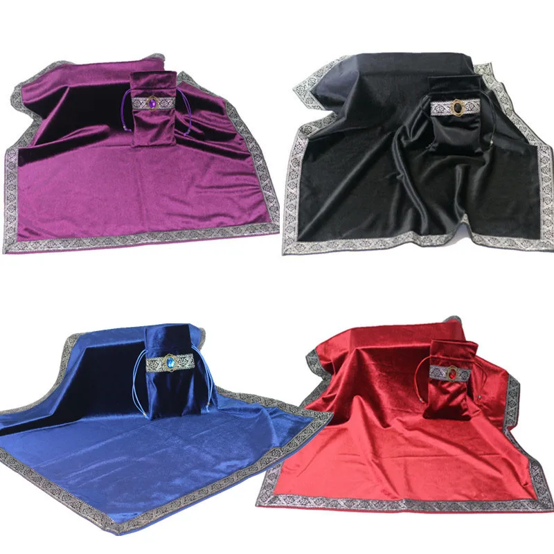 Astrology Divination Tarot Table cloth with Bags velvet Fabric Tarot ...