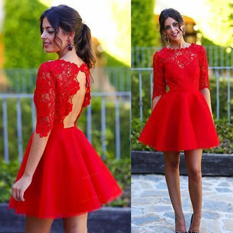 Red High School Graduation Dress