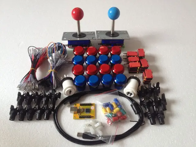 Arcade parts Bundles kit With Joystick,chrome Pushbutton,Microswitch,2 ...