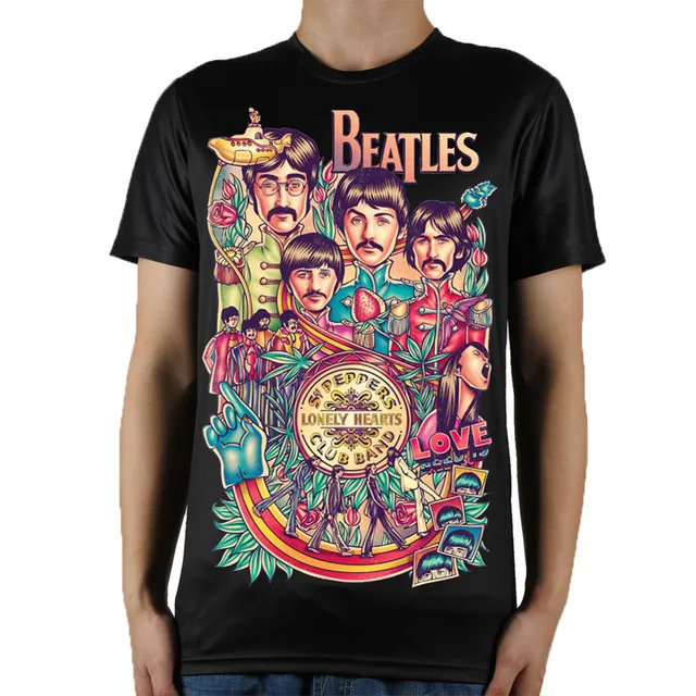 Men Rock Band T shirts Beatles 3d T Shirts Cool Novelty Short Sleeve ...