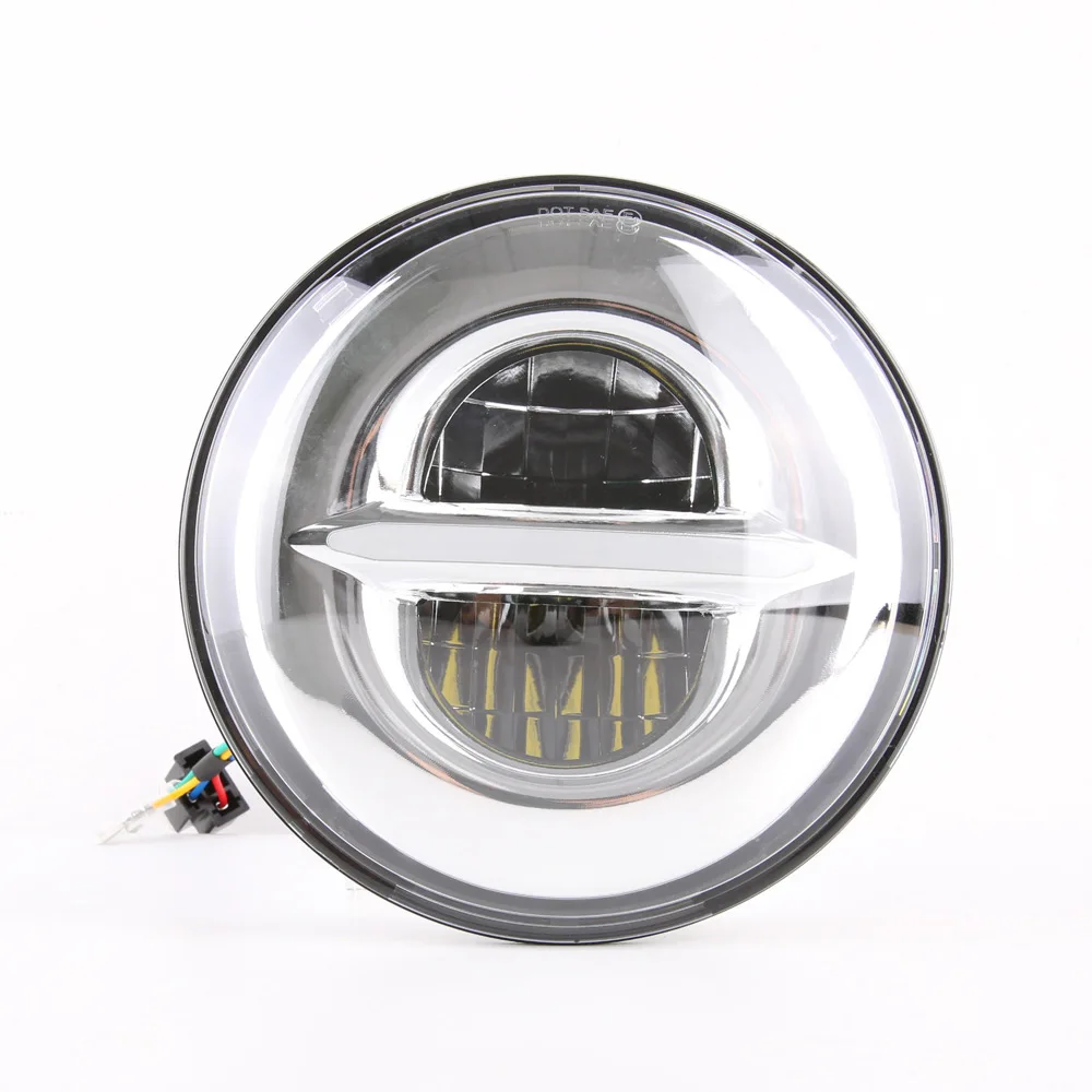 New Style Chrome 5 75 Inch Led Headlight 5 3 4 Led Drl 50w Motorbike