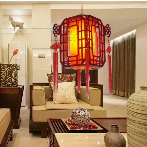 Rich red lighting Chinese chandelier wood dining chandelier classical ...
