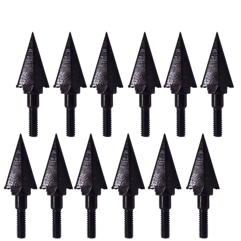 12PK Black Screw In Archery Broadheads 108 grain Arrow Head Hunting ...