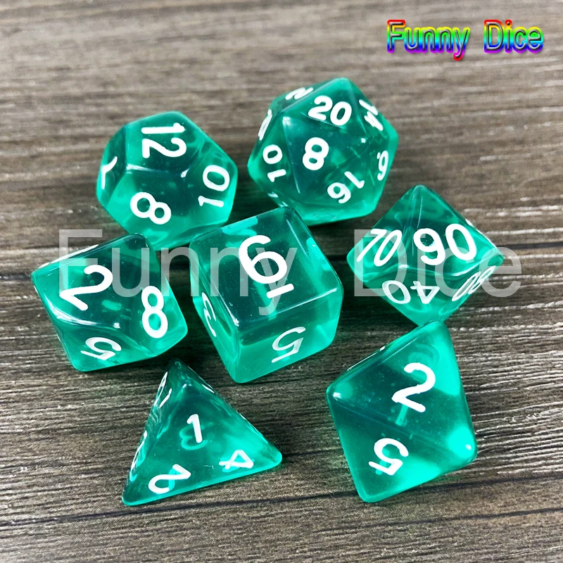 הקוביות - 1 set of 7 sided dice D4 D6 D8 D10 D12 D20 for dungeons and ...