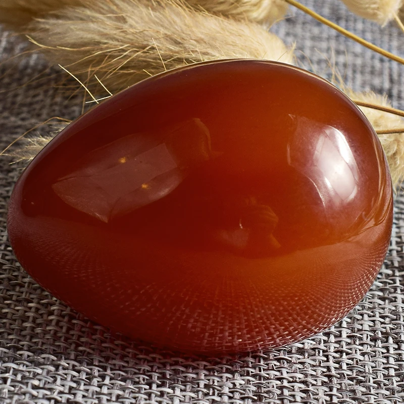 Jade Egg Undrilled Natural Carnelian Yoni Egg 45x30mm Love Eggs For Kegel Exercise Crystal