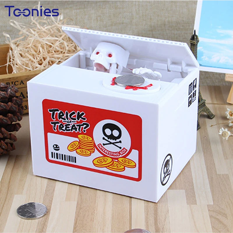 Light Skeletons Piggy Bank Ghosts Christmas Money Box Unique Skull Head ...