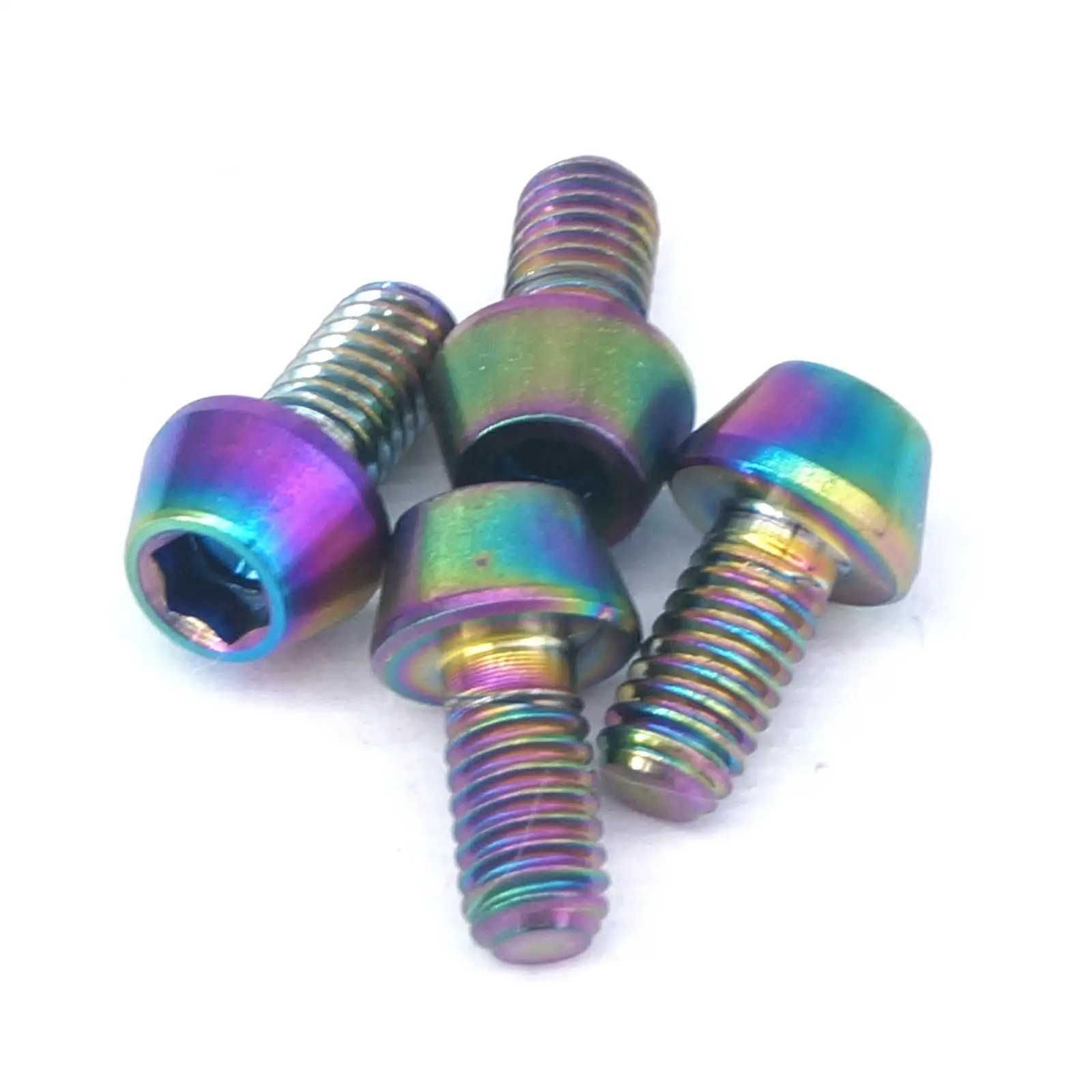 4-PCS-M4x8mm-Rainbow-GR5-Titanium-Cone-head-Bolts-For-Bike-Rear ...