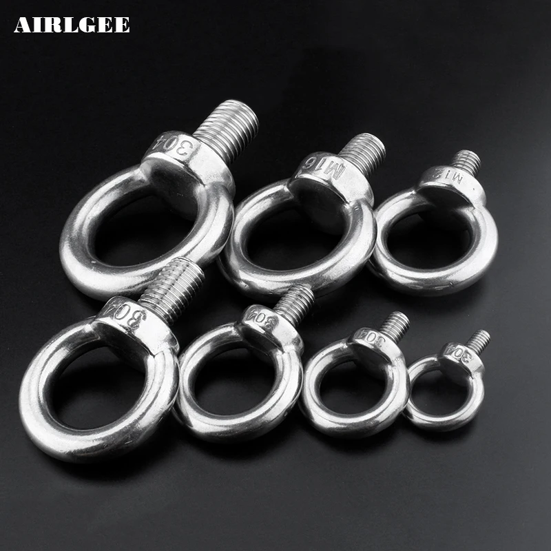 304 Stainless steel Hook screw M6 8 10 12 14 16 20mm Diameter Male ...
