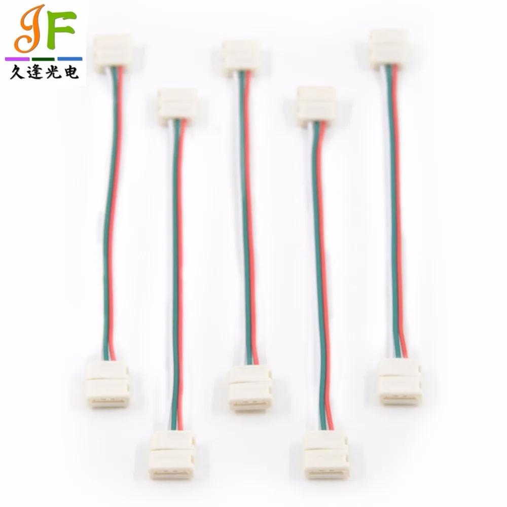 100pcs 3pin 10mm Wide Connector With 15cm Long Cable For 10mm Led ...