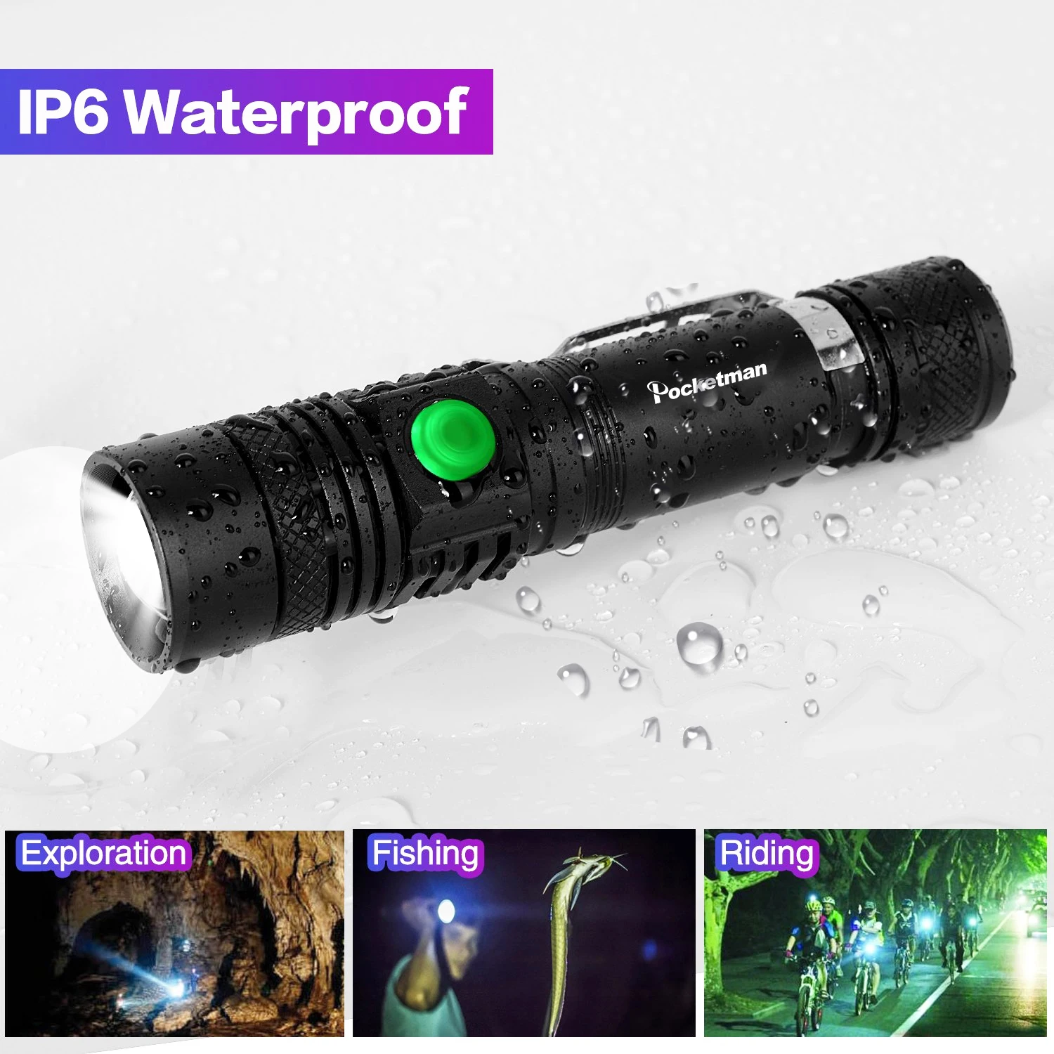 12000LM Super Bright LED Zoomable Flashlight - Rhino Camping