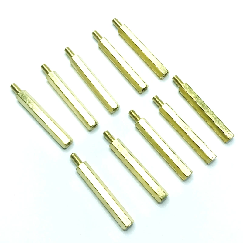 50pcs-M3-Male-6mm-x-M3-Female-30mm-Brass-Standoff-Spacer-M3-30-6-Copper ...