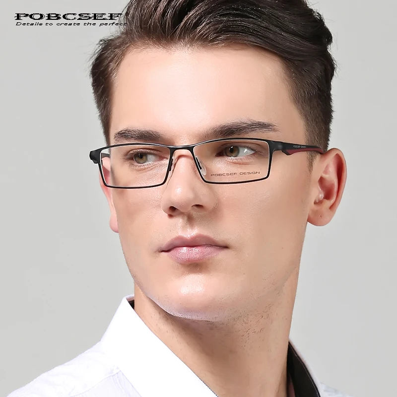 2017 Brand Titanium Metal Eyeglasses Frames Men Tr90 Myopia Optical Glasses Of Computer Nerd