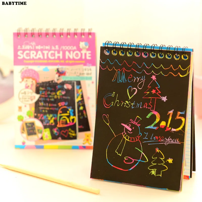 1 PC DIY Scratchbook Scratch Adesivos Note Book Desenho Sketchbook ...