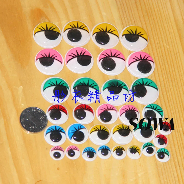 Free Shipping 500pcs 10mm Multicolor Eyelash Eye Movable Toy Eye(100% ...