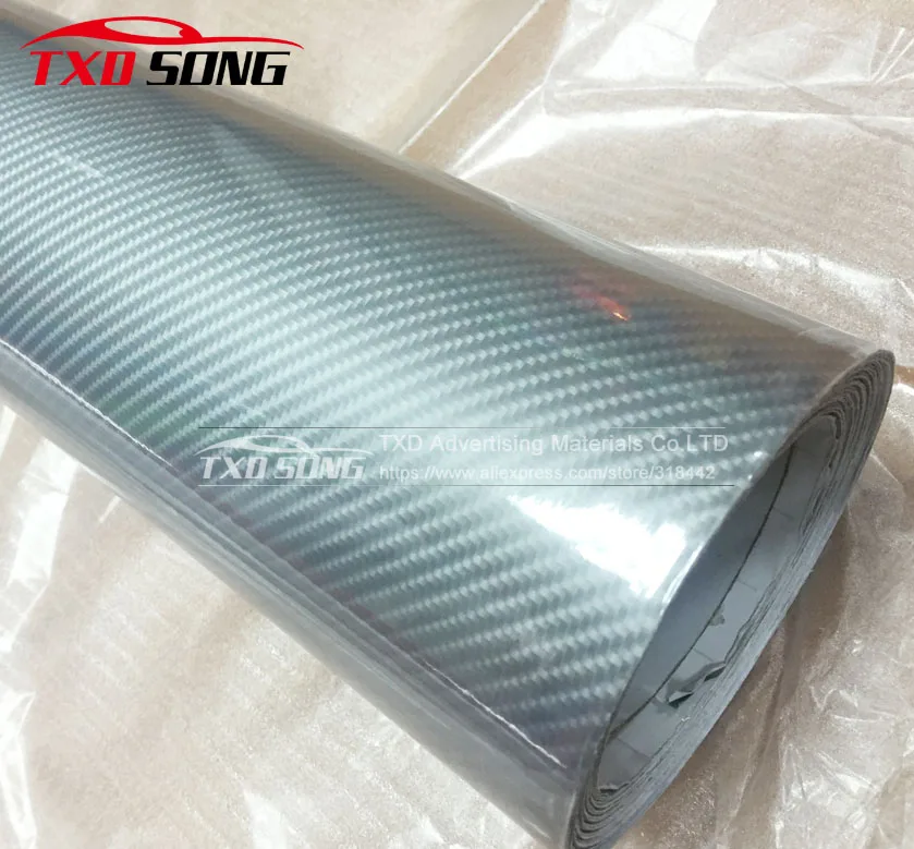 Premium Quality Silver 5D Carbon Fiber Film with air free bubbles Ultra ...