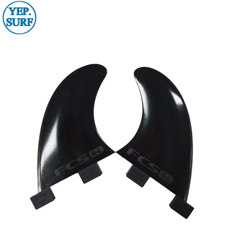 Plastic-Surfing-Fins-for-Surfboard-Double-Tabs-Black-and-White-Fin-2 ...
