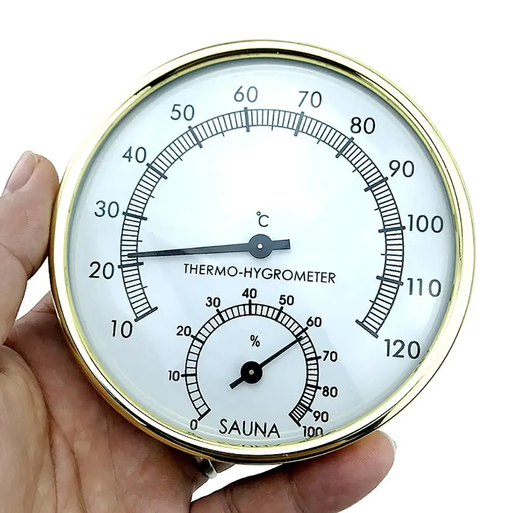 Sauna Thermometer Metal Dial Hygrometer Humidity Temperature ...