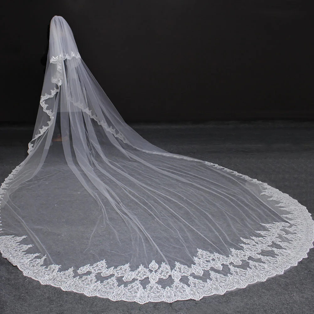 High-Quality-5-Meters-Neat-Sparkle-Sequins-Lace-Edge-2T-Wedding-Veil ...